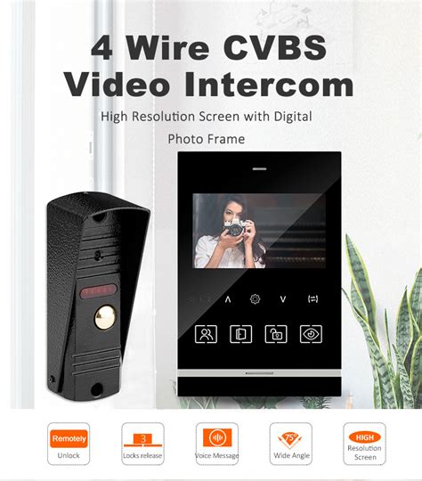 4 Wires Video Intercom Villa Intercom System Home Security Interphone