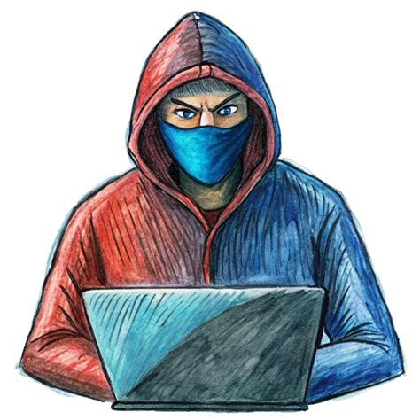 Dark And Anonymous Hacker In Mask On Laptop 51869024 PNG