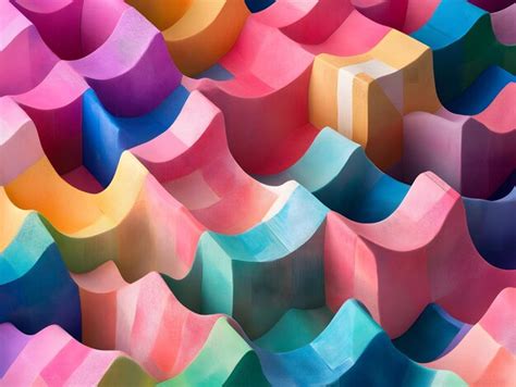 Abstract 3d Color Blocks Multicolored Cube Matrix Premium Ai
