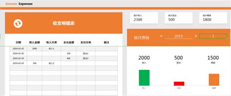 简式收支管理工作表，excel自动统计，查询图表一手掌控 正数办公