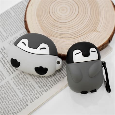펭귄 에어팟프로 케이스 실리콘 키링 에이블리