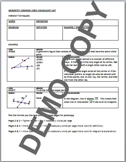 Gcoa4 Worksheet 1 Answers Geometry Common Core Common Core Worksheets