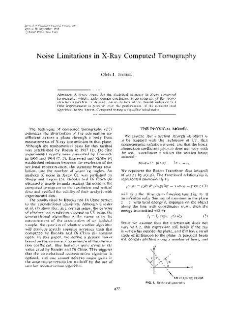 Pdf Noise Limitations In X Ray Computed Tomography Oleh Tretiak