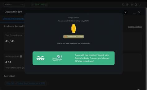 geekstreak2024 problemsolving coding geeksforgeeks learningjourney lavanya v