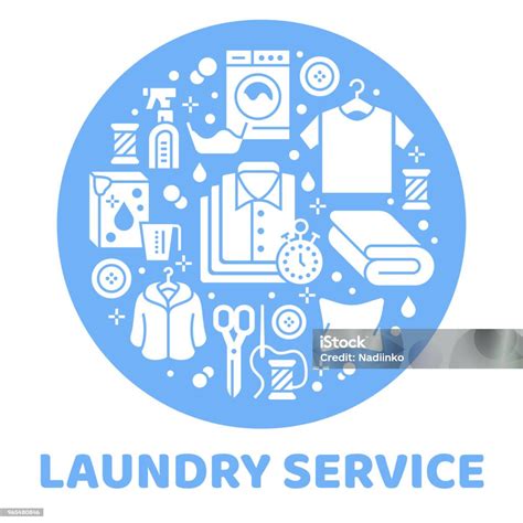 평면 모양 아이콘으로 세탁 서비스 배너 그림입니다 드라이 클리닝 장비 세탁기 의류 신발 가죽 수리 의류 셔츠 원형 템플릿 표시 빨래방 포스터 가죽에 대한 스톡 벡터 아트 및
