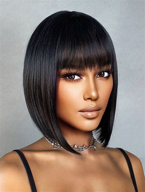 Haircube 12 Inch Short Straight Hair Wig For Women Wine Red Claret And