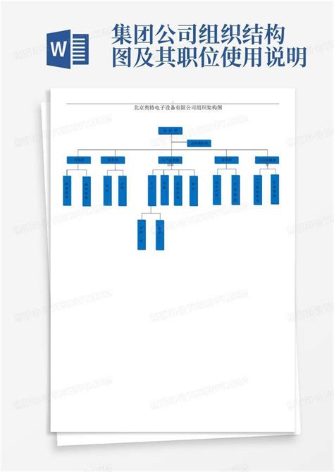 集团公司组织结构图及其职位使用说明word模板下载 编号ldxprrev 熊猫办公