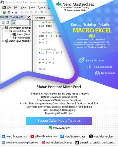 📢 Inhouse Training Pelatihan Excel Macro And Vba ~ Data Automation