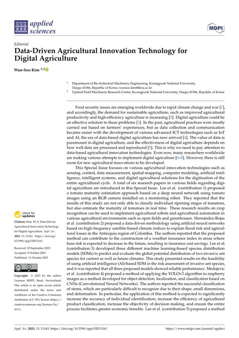 Pdf Data Driven Agricultural Innovation Technology For Digital