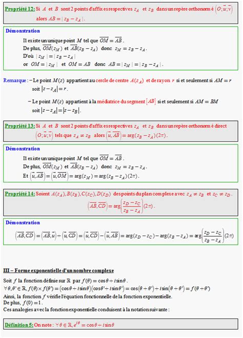cours sur les nombres complexes en terminale s