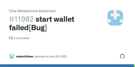 Start Wallet Failed[bug] · Issue 11982 · Chia Network Chia Blockchain · Github