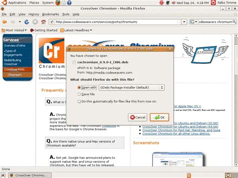 Running The Chromium Browser On Ubuntu With CrossOver Chromium