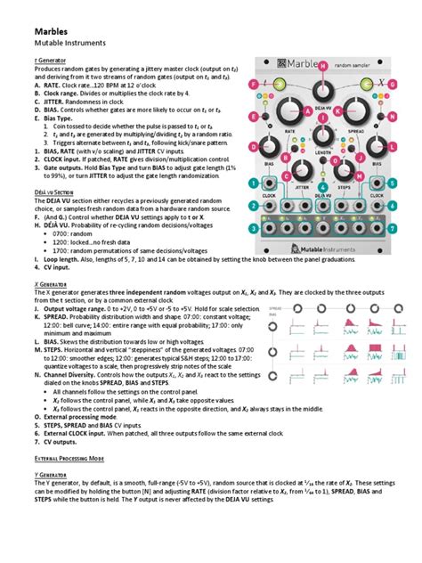 Mutable Instruments Marbles Pdf Randomness Electrical Engineering