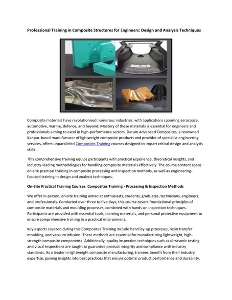 Ppt Professional Training In Composite Structures For Engineers