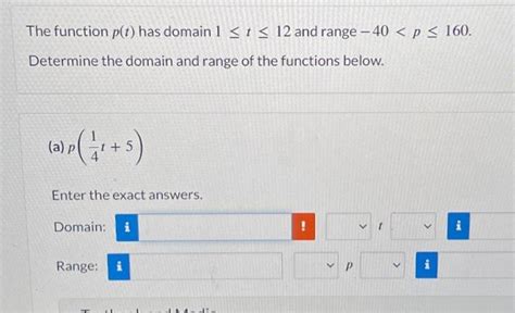 Solved The Function Pt Has Domain 1≤t≤12 And Range −40