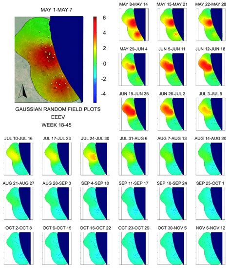 Weekly Plots Of Spatiotemporal Gaussian Markov Random Fields Gmrf For