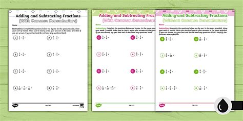 Adding And Subtracting Fractions Worksheet Teacher Made