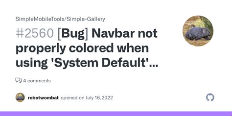 Bug Navbar Not Properly Colored When Using System Default Theme · Issue 2560