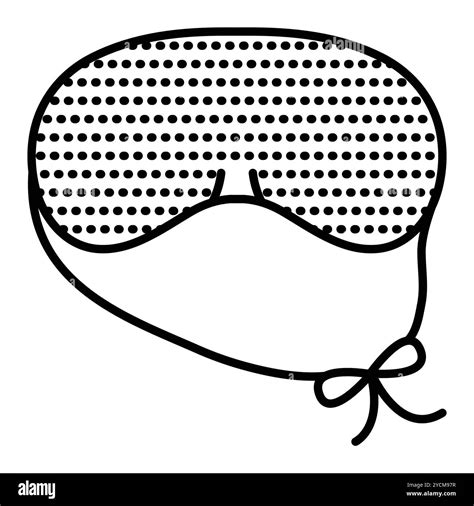 Night Sleep Eye Mask With Dots And Ties Vector Black Line Icon