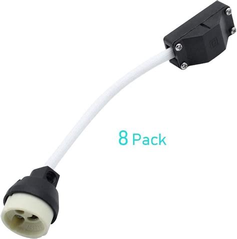 [2558] Bluexp 8 Pack Gu10 Lamp Holder 2a 250v Gu10 Ceramic Lamp Bases Connector With Terminal