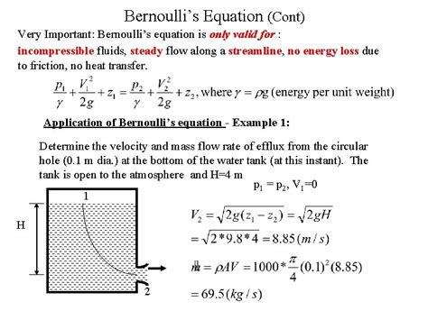 Energy Conservation Bernoullis Equation Recall Eulers Equation Also