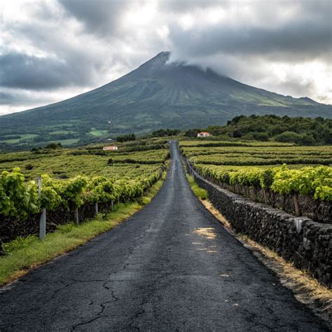 Road To Pico Mount Azores Stock Illustration Illustration Of Nature