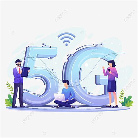 고속 무선 연결 평면 벡터 일러스트 레이 션을 사용하여 5g 네트워크 기술 개념 설계 사람들 회로망 형 무선 전화 Png 일러스트 및 벡터 에 대한 무료 다운로드