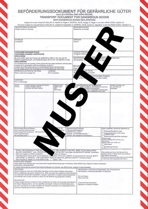 Imdg Imo Erklärung Kitzler Verlag
