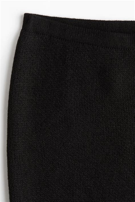 Fustă Tricotată Fin Negru Femei Handm Ro
