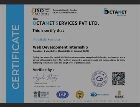 Reeti Shrivastava On Linkedin Internship Webdevelopment