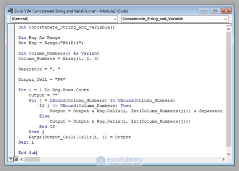 How To Concatenate Strings And Variables In Excel Vba 3 Examples