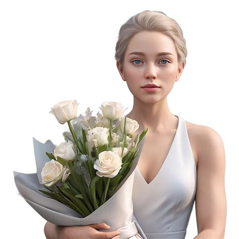 Beautiful Women In White Background Premium Ai Generated Image