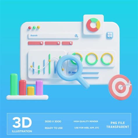 Premium Psd Psd Online Analysis 3d Illustration
