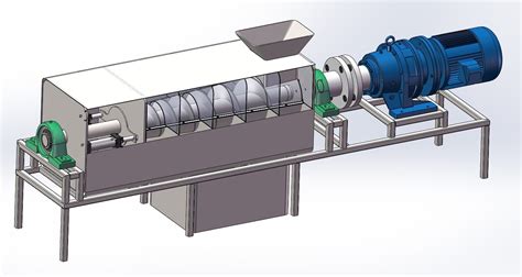 🚰 3d Cad Model Screw Dewatering Machine High Efficiency Sludge And Pulp