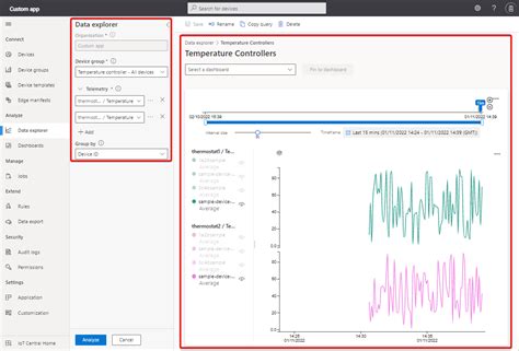 تحليل بيانات الجهاز في تطبيق Azure Iot Central Azure Iot Central Microsoft Learn