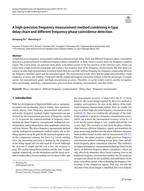 A High Precision Frequency Measurement Method Combining π Type Delay Chain And Different