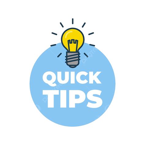 Quick Tips With Light Bulb Icon Suggestion Logo Helpful Vector