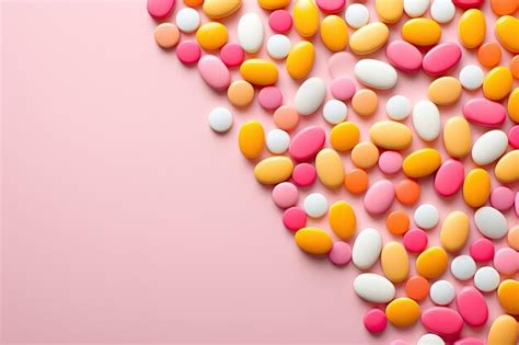 Premium Ai Image Pharma Pills Creating Stylish Pattern On Pink