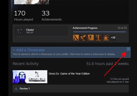 please allow us to hide the add a showcase bar after earning a new