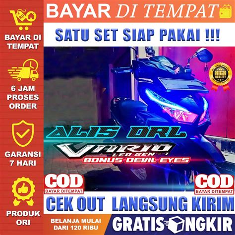 Jual Lampu Alis Drl Led Bonus Devil Eyes Vario Led Lampu Senja Vario Lampu Lis Vario