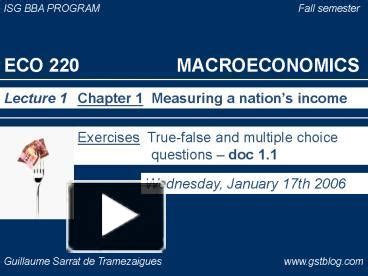 Macroeconomics Chapter Presentation Free To View