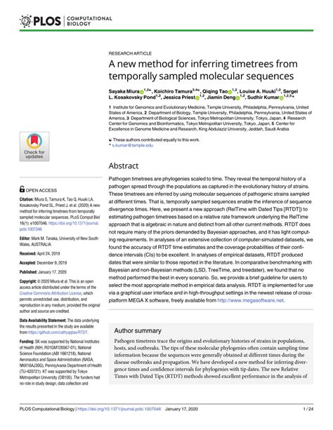 Pdf A New Method For Inferring Timetrees From Temporally Sampled
