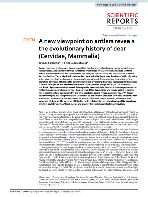 Publisher Correction A New Viewpoint On Antlers Reveals The
