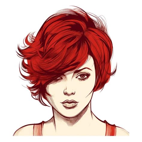 Premium Photo Red Hair Girl Cartoon Vector Highcontrast Realism With