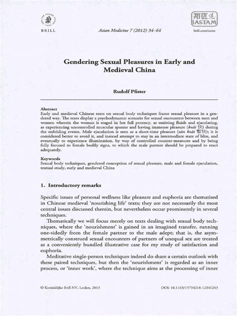 Gendering Sexual Pleasures In Early And Medieval China Pdf