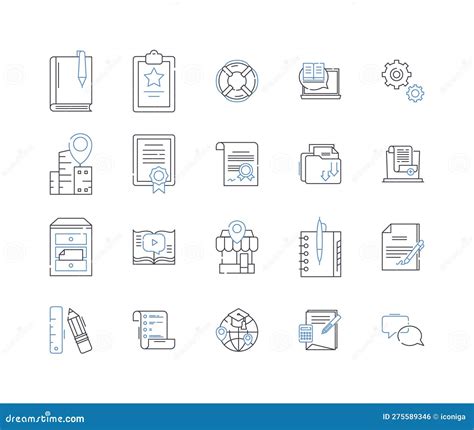 Sales Forecasting Line Icons Collection Projections Analytics Estimates Forecasts Budgeting