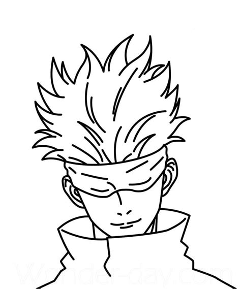 Gojo Satoru Coloring Pages Coloringlib
