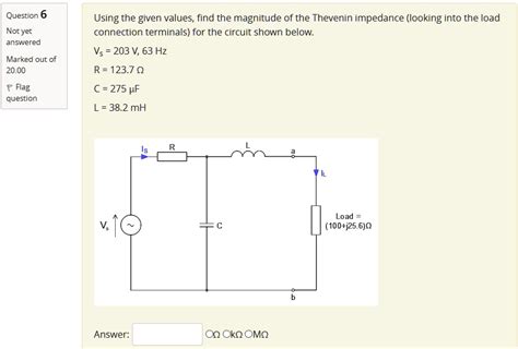 solved question 6 not yet answered using the given values find the