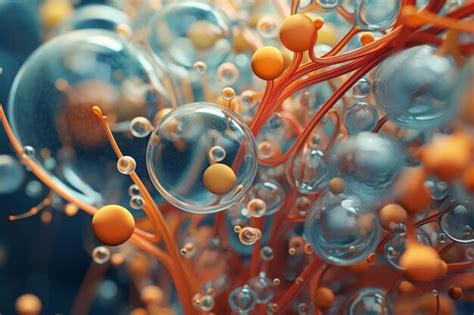 Premium Photo Abstract Design Featuring Multicolored Patterns Of Molecular Shapes Underwater