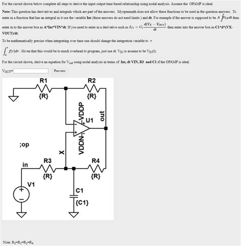 Solved For The Circuit Shown Below Complete All Steps To Derive The